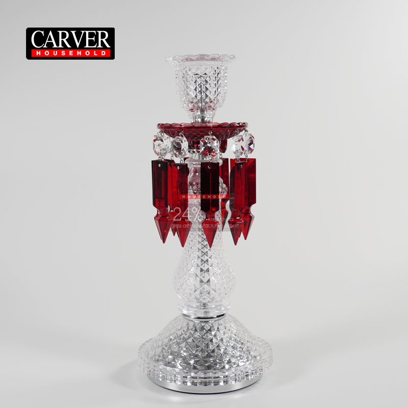 French high-end crystal candle holder creative glass candle stand ...