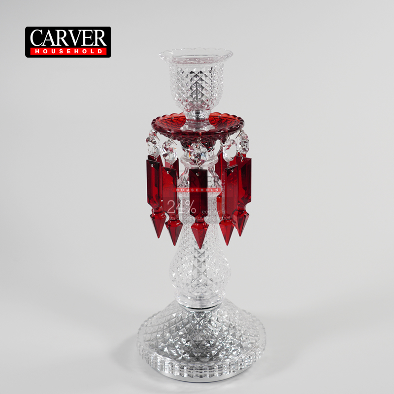 French high-end crystal candle holder creative glass candle stand ...