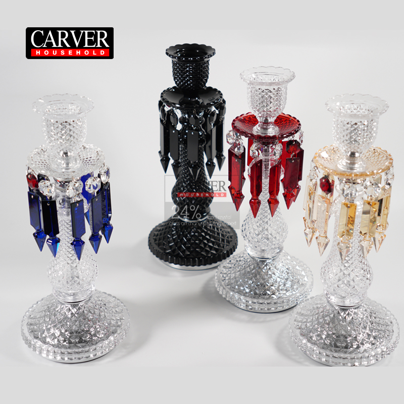 French high-end crystal candle holder creative glass candle stand ...
